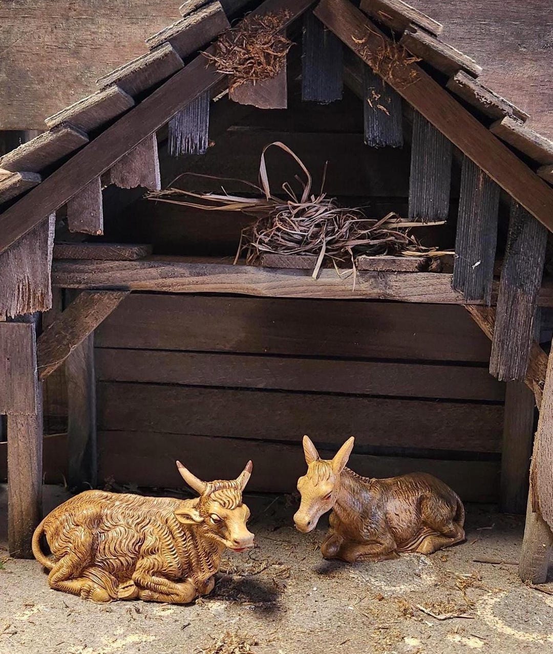 Italian Depose, Pair of Barn Yard Animals, Cow and Donkey, Made in ...