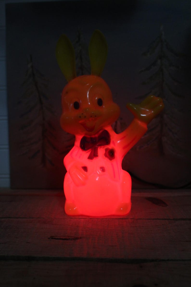 Rabbit Coin Bank Night Light, Vintage Harett-gilmar 1950's Plastic ...
