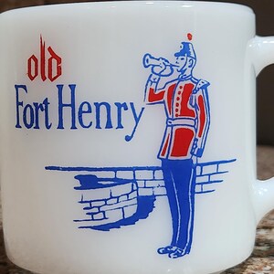 Federal Glass Milk Glass Coffee Mug, Old Fort Henry, Souvenir Kingston ...
