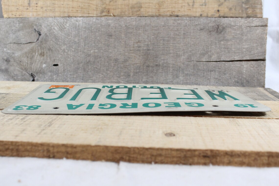 Georgia License Plate Custom Vanity Plate 1983 WEEBUG | Etsy