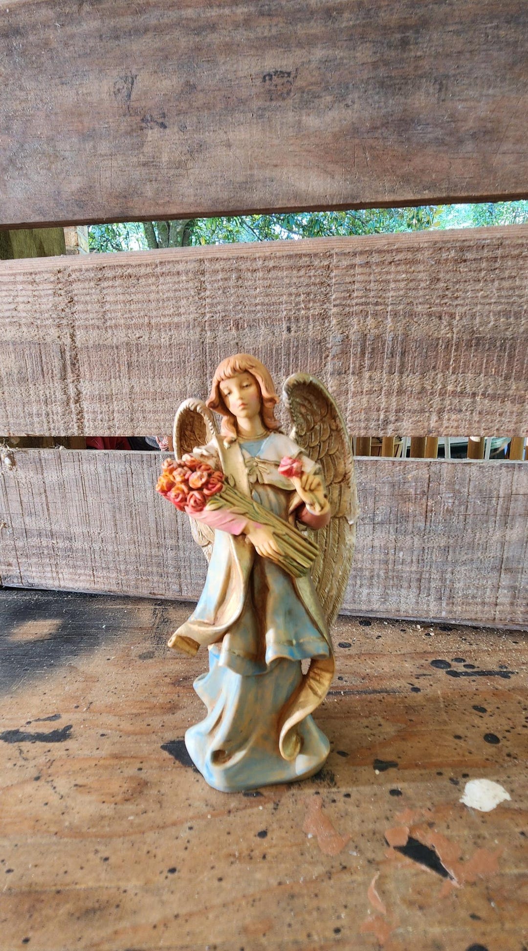 Fontanini Angel Figurine: Rosannah With Roses, 1995 Depose Italy ...
