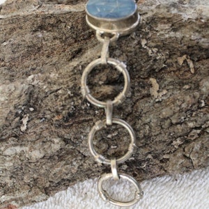 Bracelet, Blue Stone Marked 925 Toggle Closure Bracelet, Blue Crackle Oval Stones Square Blue ...