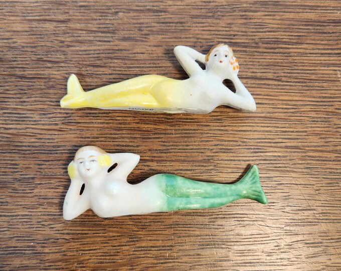 Mermaids, Japan Bisque, SOLD as a Pair, Vintage 1940's-1950's Painted ...