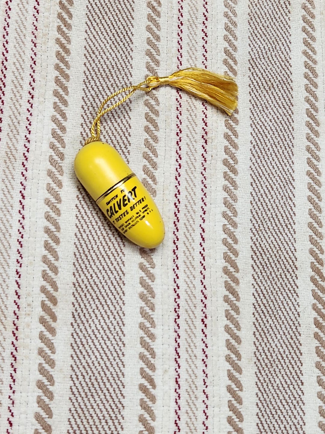 Calvert's Advertising Sewing Kit, Give Away, Yellow Metal Capsule With a Sewing Kit, Gift Made ...