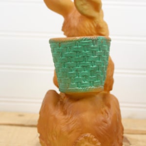 Rabbit, Squeaky Rubber Rabbit With Green Basket, Easter Toy, Holiday ...