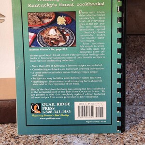 Cookbook, Best of the Best From Kentucky, Selected Recipes 2nd Print ...