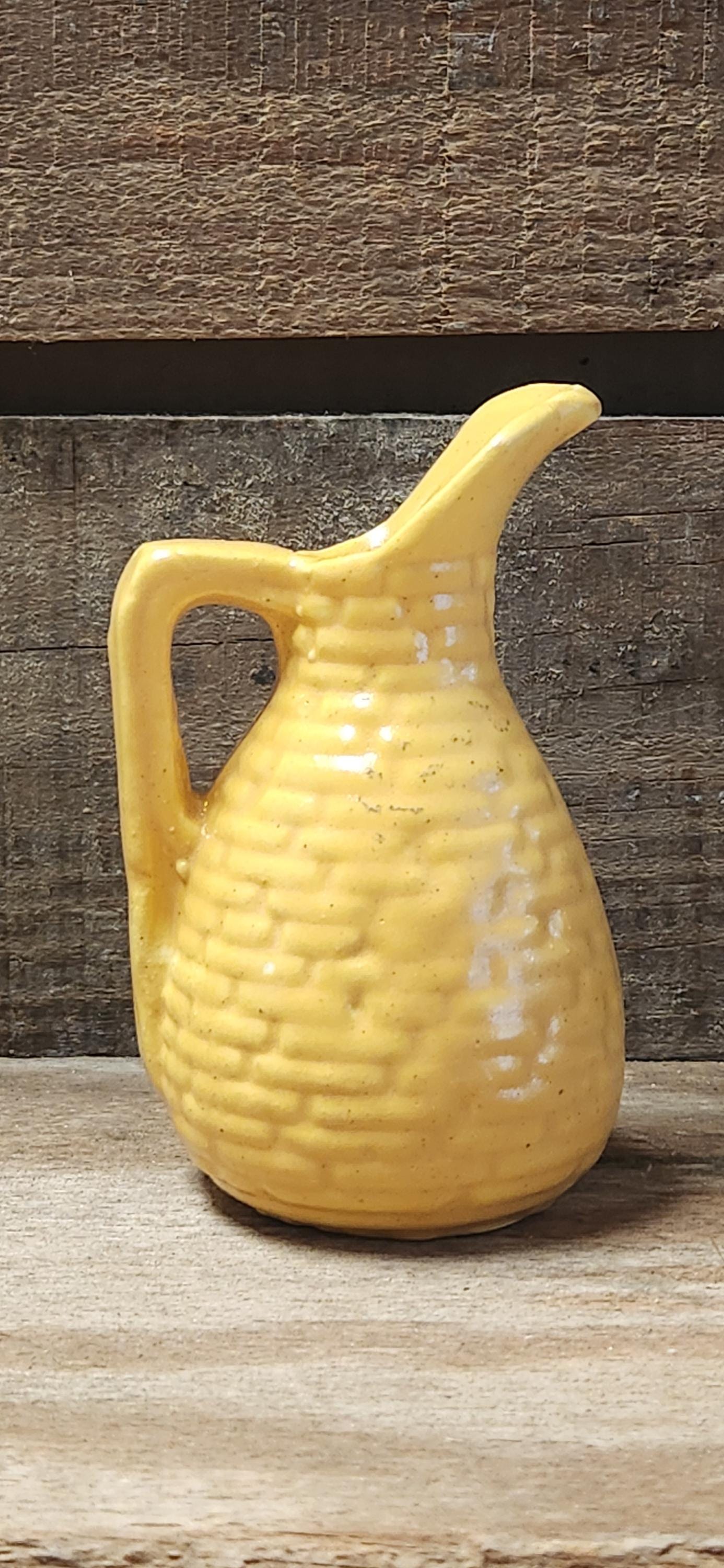 Niloak Art Pottery Yellow Brick Pattern Ewer, Vintage 1940 Mini ...