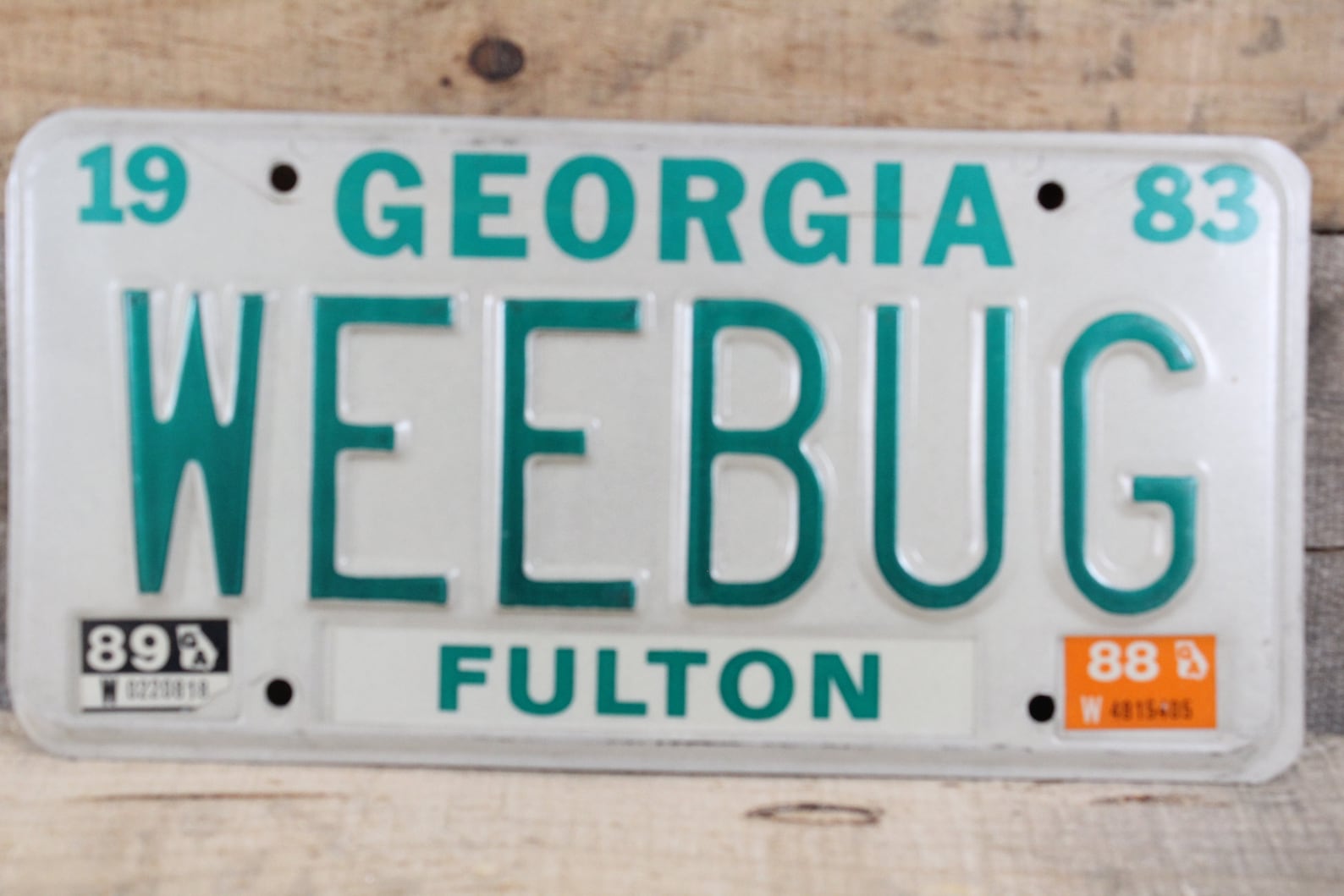 Georgia License Plate Custom Vanity Plate 1983 WEEBUG | Etsy
