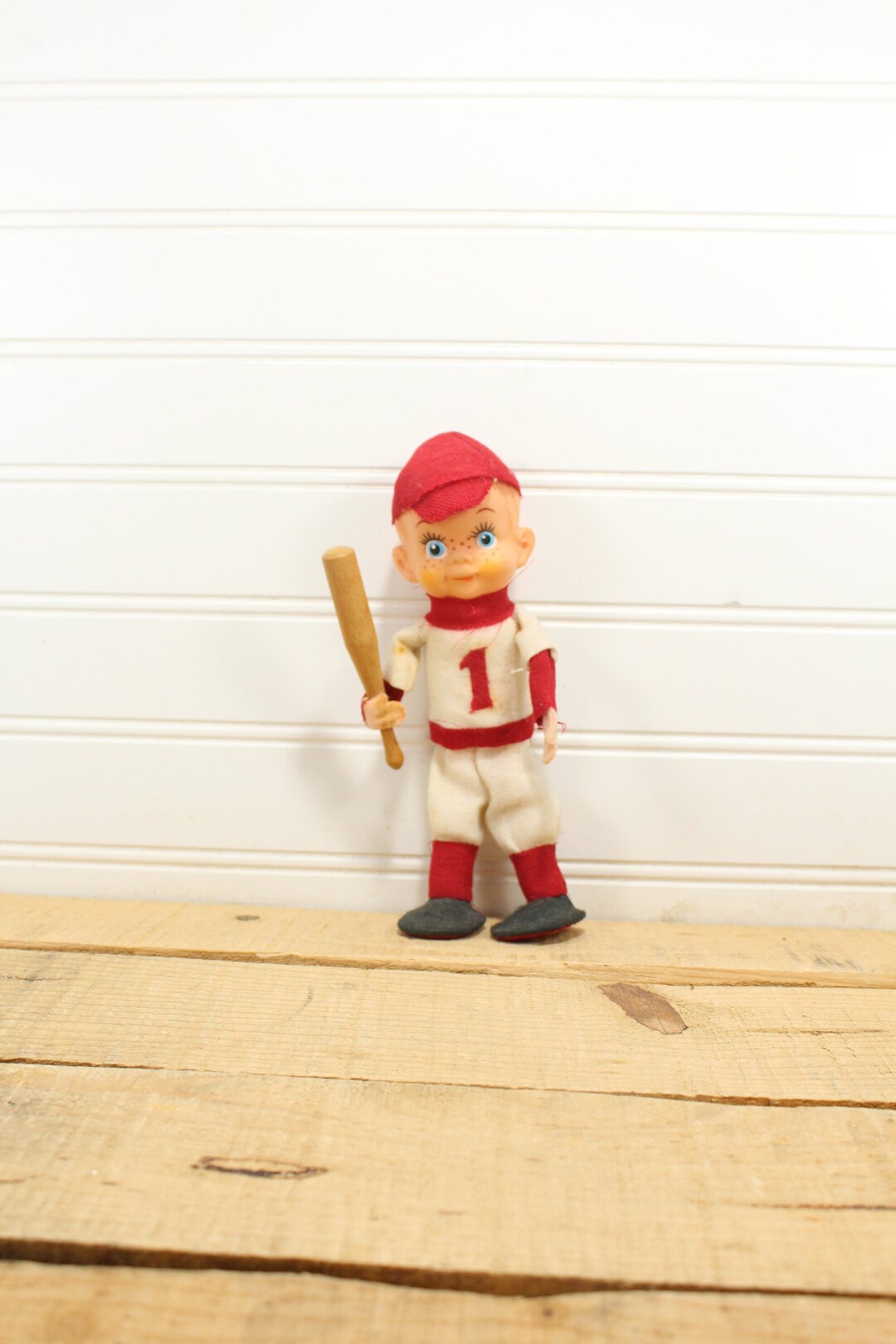 Vintage 1960's Rene D. Harris, Baseball Doll Player With Wood Bat, #1 ...