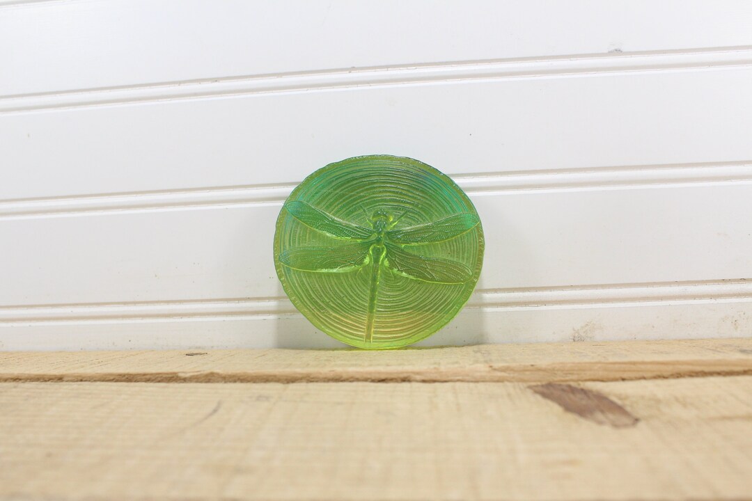 Robin Lehman Dragonfly Iridescent Art Glass Paperweight, Signed ...