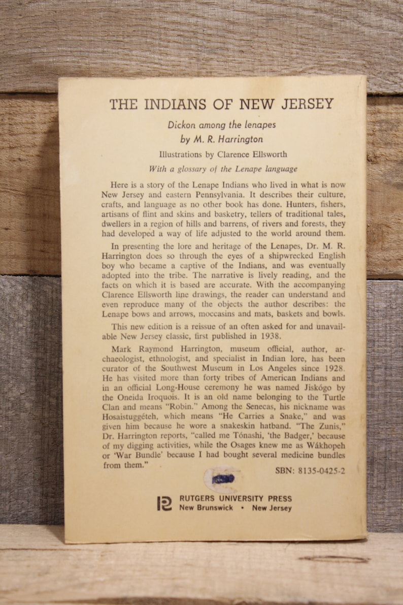 The Indians of New Jersey Lenape Indians M. R. Harrington - Etsy