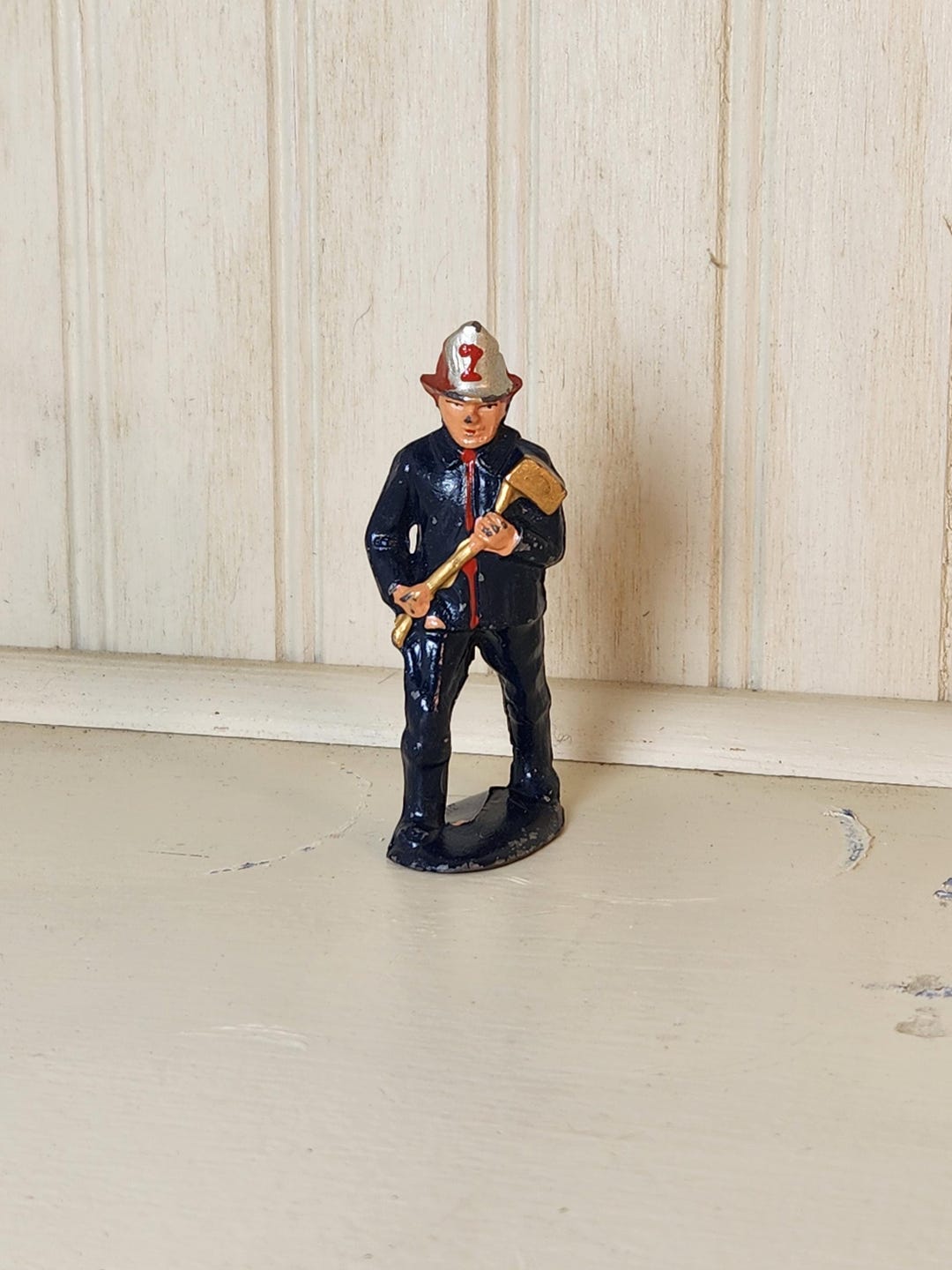 Fireman, Hollowcast Metal, Barclay Toy, Made in USA, New Jersey 3 1/4 ...