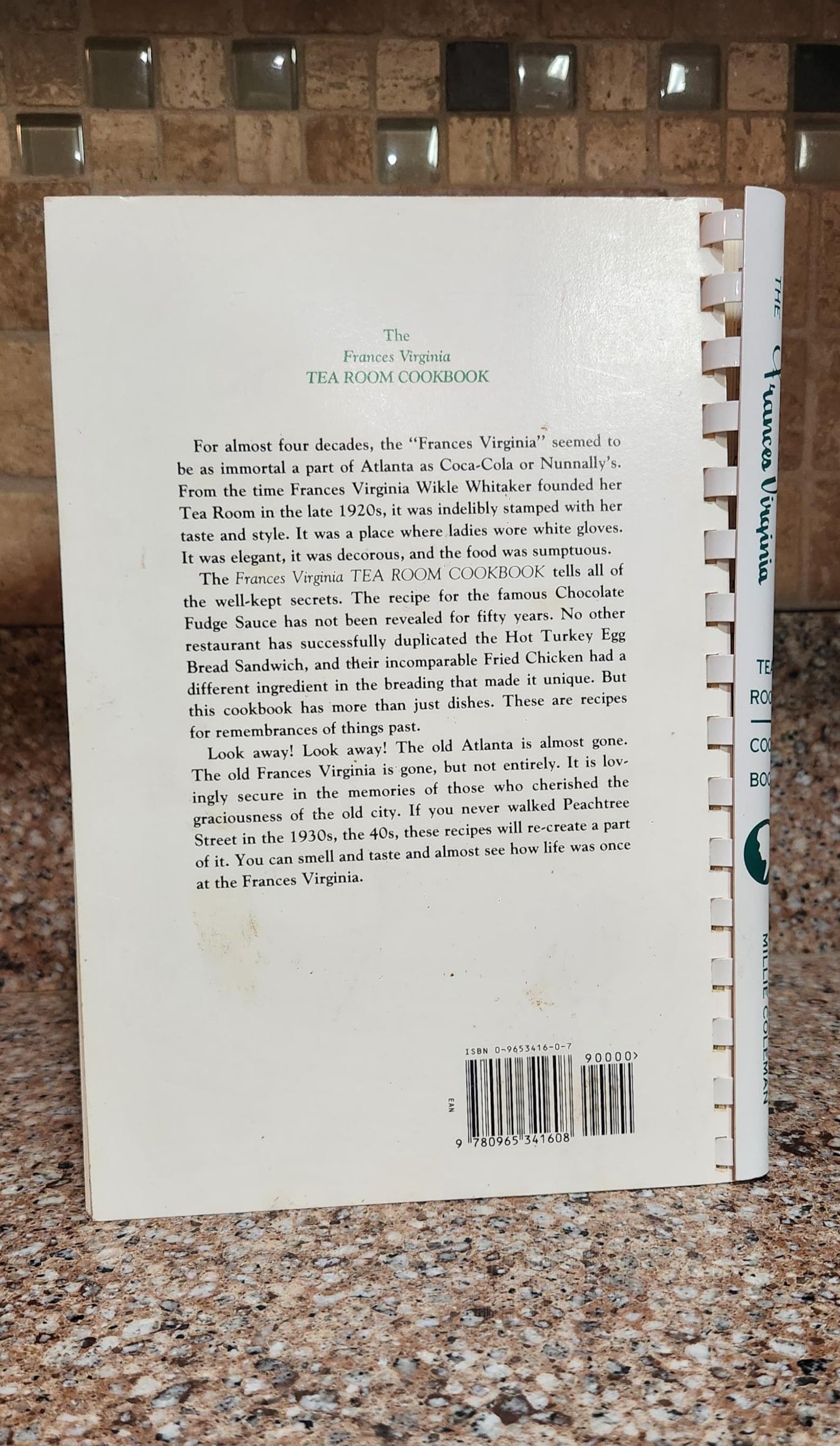 Cookbook - the Frances Virginia Tea Room Cookbook, Atlanta, Georgia ...