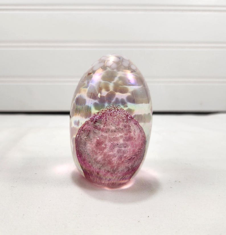 Egg Glass Paperweight, CSG California Glass Studio '88, Vintage Art ...
