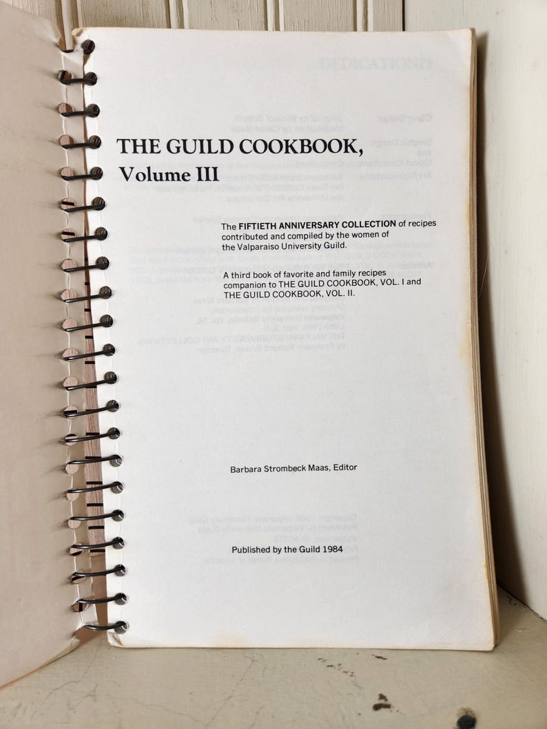 COOKBOOK- the Guild Vol. 3 Cookbook, National Valparaiso University ...