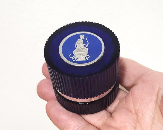 Avon Moonwind Cream Sachet Jar, Vintage Cobalt Blue Glass Plastic Top ...