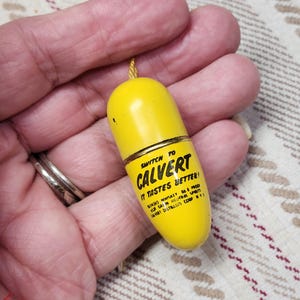 Calvert's Advertising Sewing Kit, Give Away, Yellow Metal Capsule With ...