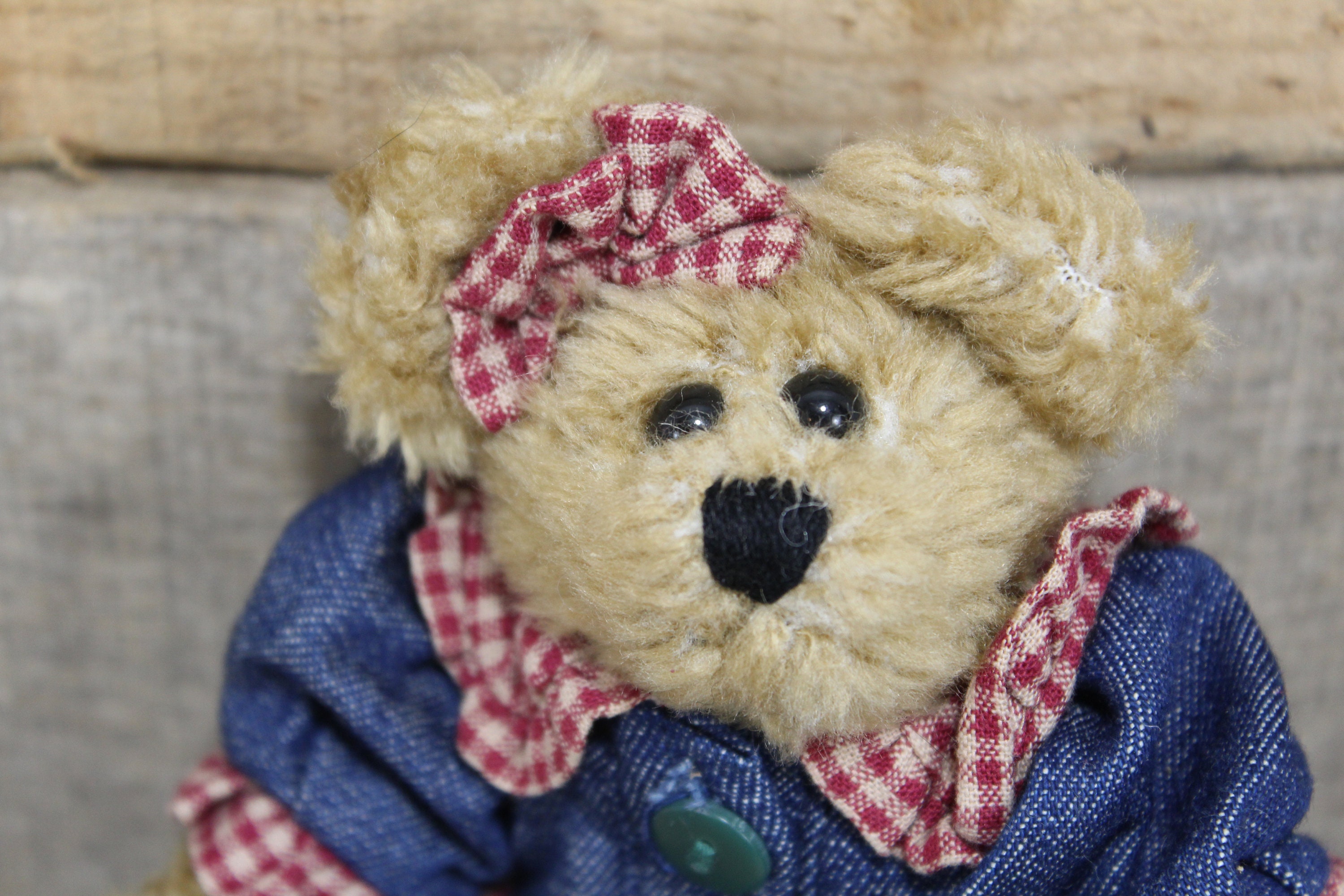 vintage Emmy Little Bear Boyds Bear fully jointed tan bear in Denim ...