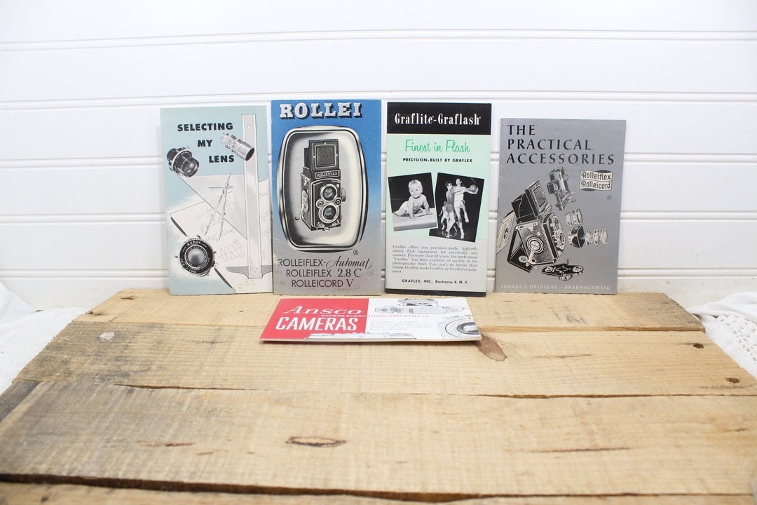Camera Booklets Vintage Pamphlets From Ansco, Graflite, Rapax, Rollei ...