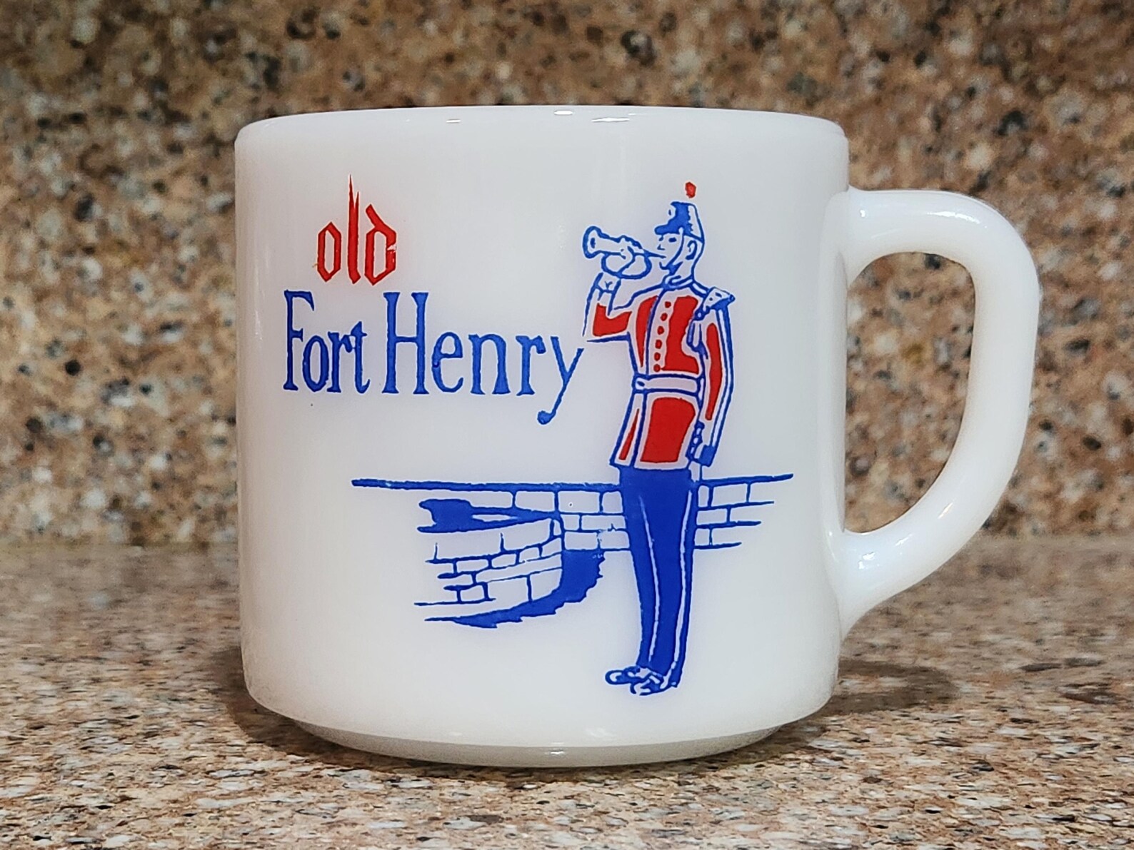 Federal Glass Milk Glass Coffee Mug, Old Fort Henry, Souvenir Kingston ...