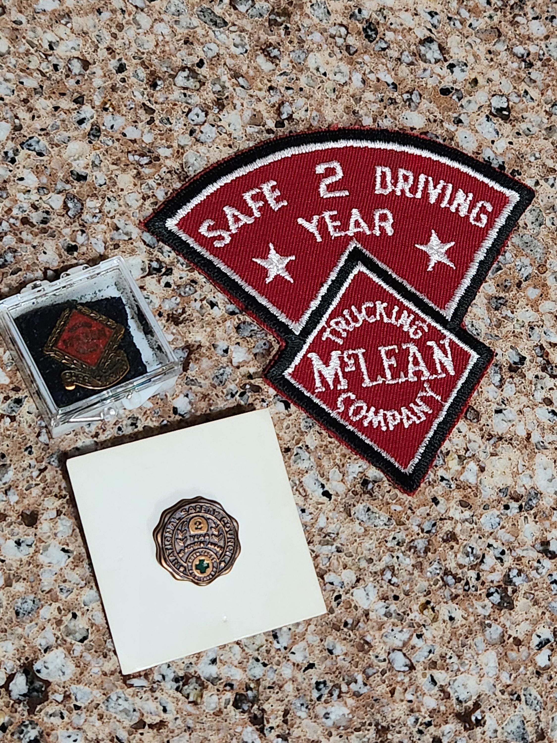 Safe Driving - No Accidents Awards, Patch and 2 Pins, Mclean Trucking ...