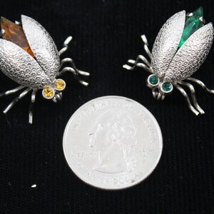 Bug Pins, Sold as a Pair, Silver Metal Marquise Shape Stone Body ...