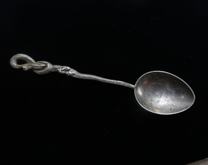 Japanese Serpent Spoon, Nagasaki Snake Spoon, 84 Silver Mark, Sovereign ...