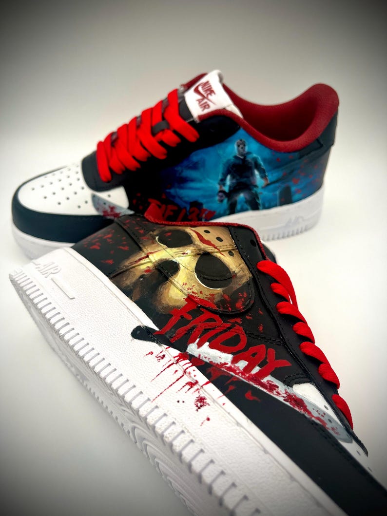 Hand-painted Horror Sneakers, Spooky Season Air Force 1s - Etsy