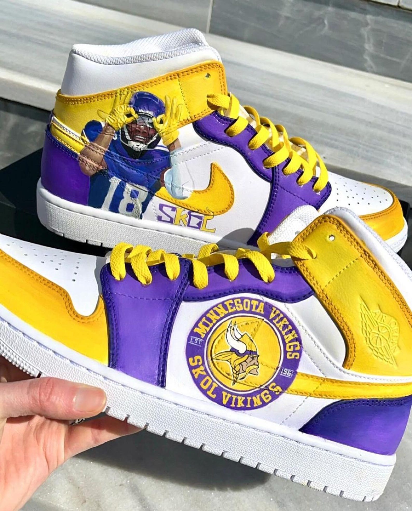 Custom Painted Jordan 1 Mid, Custom Jordans, Custom Painted Portrait ...
