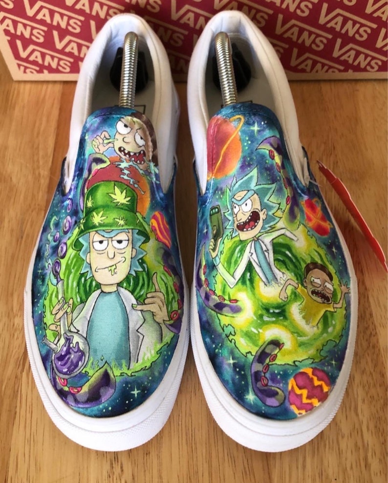 Custom Painted Vans, Rick and Morty Shoes, Rick and Morty Fanart ...