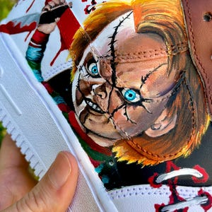 Custom Hand-painted Horror Sneakers, Chucky Air Force 1s - Etsy