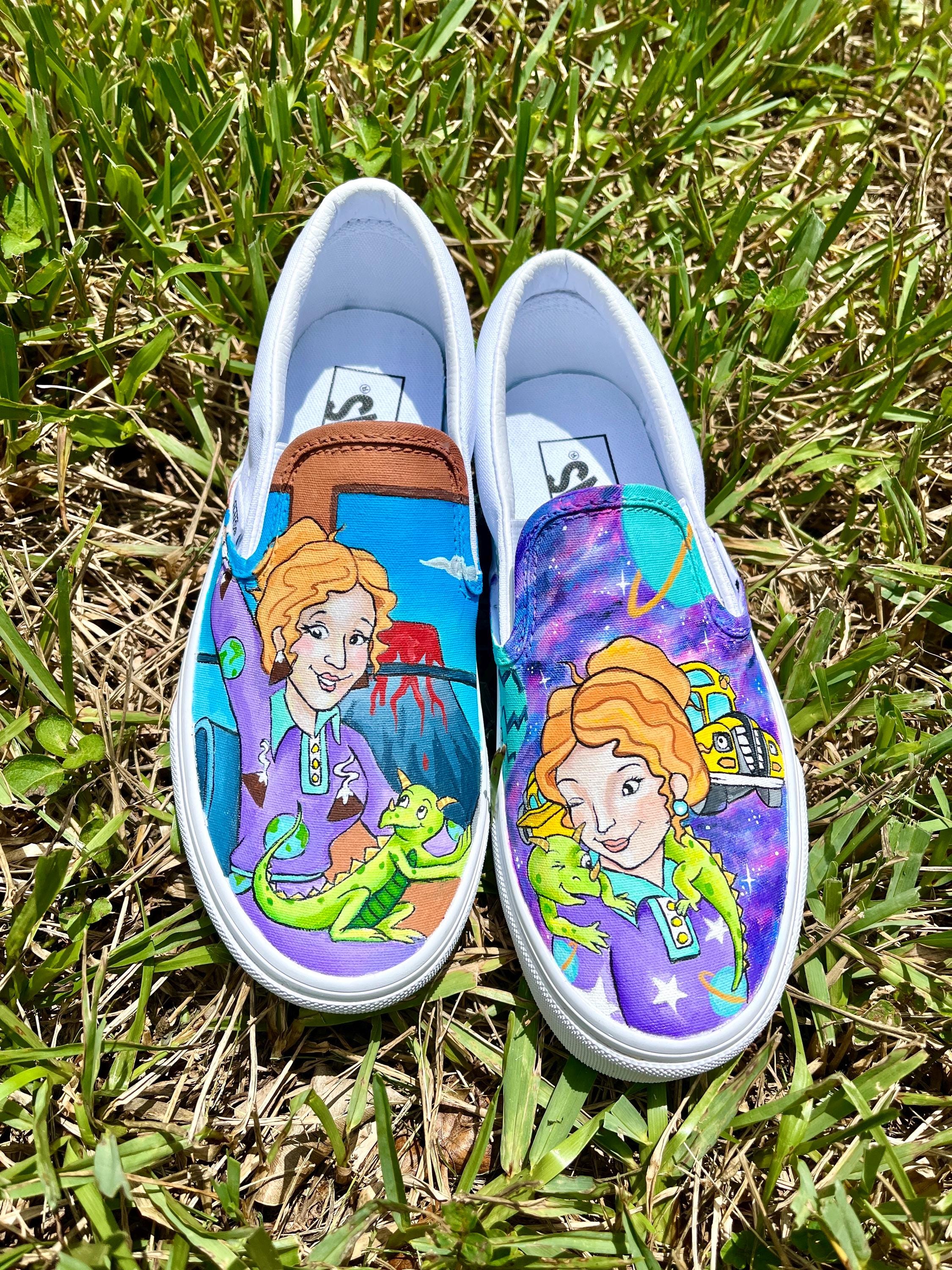Custom Handpainted Mrs. Frizzle Vans, Custom Teacher Shoes, the Magic ...