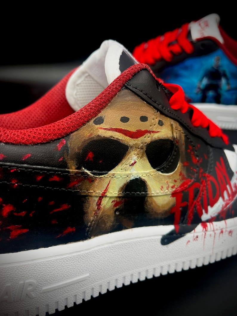 Hand-painted Horror Sneakers, Spooky Season Air Force 1s - Etsy