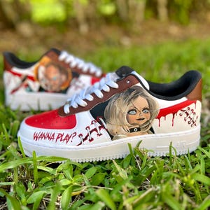 Custom Hand-painted Horror Sneakers, Chucky Air Force 1s - Etsy