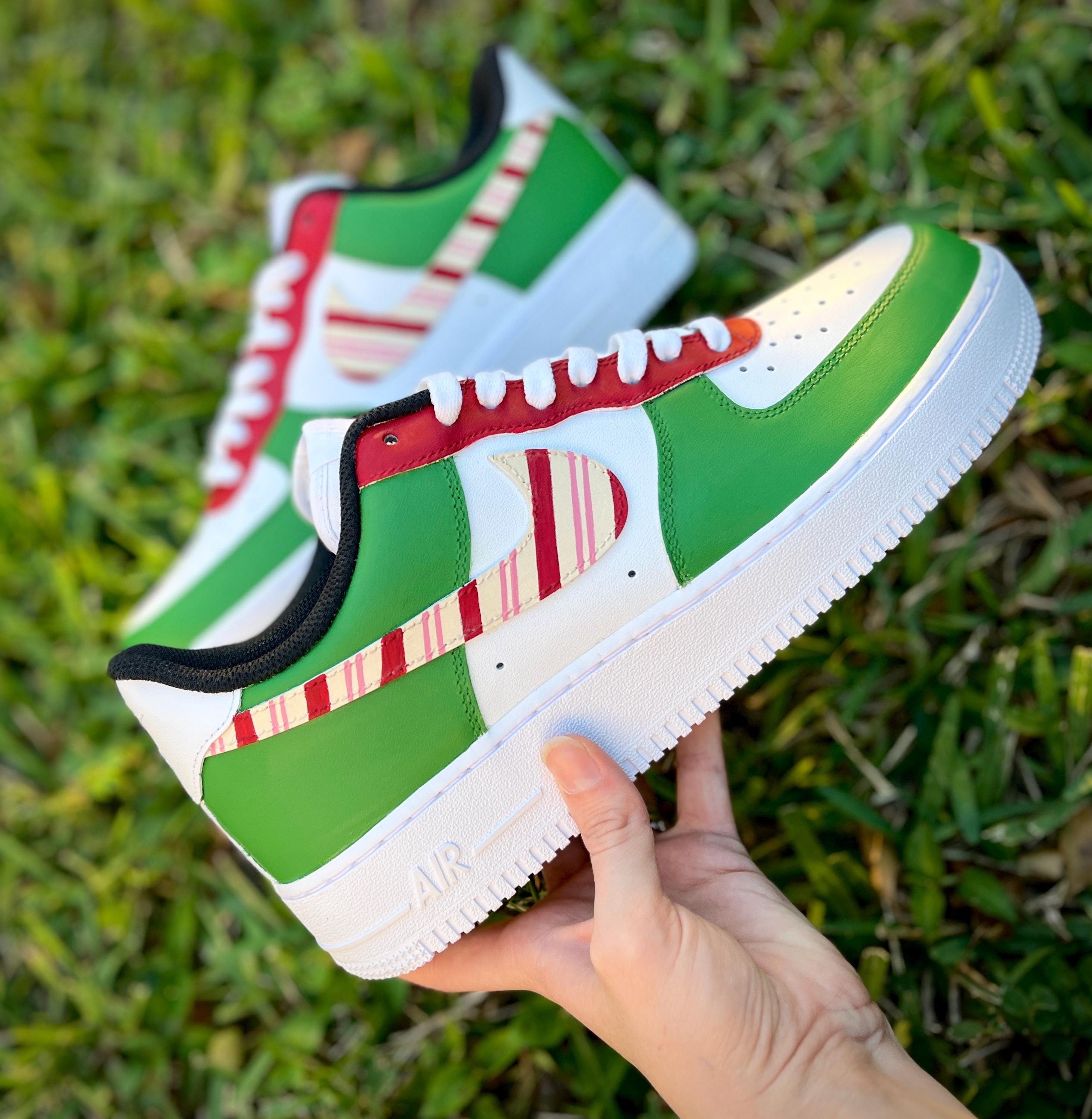 Custom Christmas AF1, Hand Painted Christmas Sneakers, Custom Shoes ...