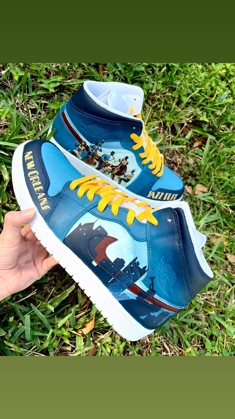 Custom Painted Jordan 1 Mid, Custom Jordans, Custom Painted Portrait ...
