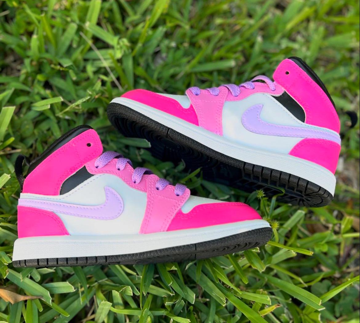 Custom Painted Jordan 1 Mid, Custom Jordans, Mario Jordan 1’s, Peach ...