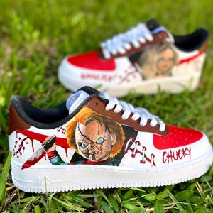 Custom Hand-painted Horror Sneakers, Chucky Air Force 1s - Etsy