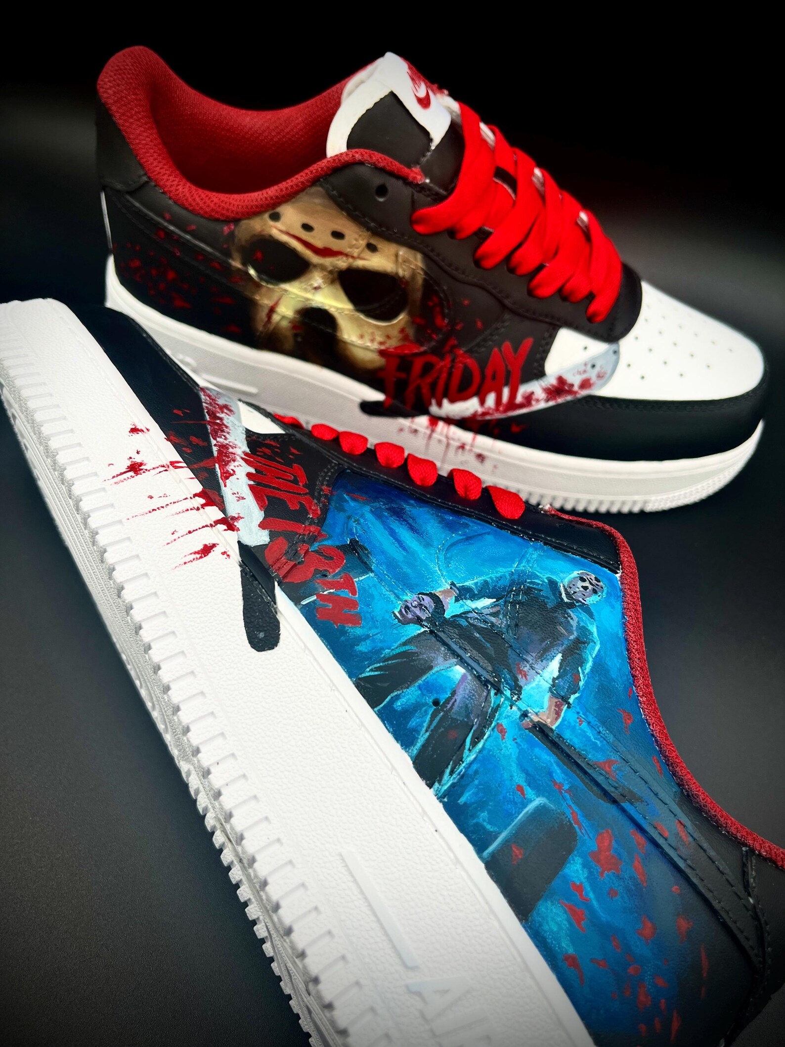 Hand-painted Horror Sneakers, Spooky Season Air Force 1s - Etsy