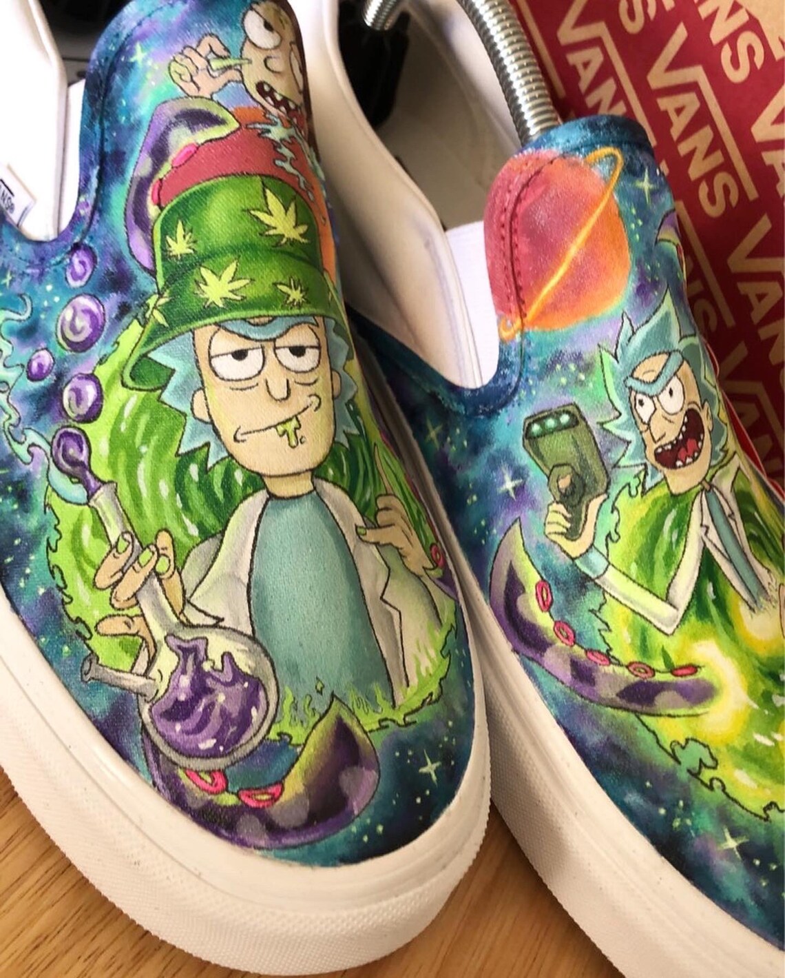 Custom Painted Vans, Rick and Morty Shoes, Rick and Morty Fanart ...