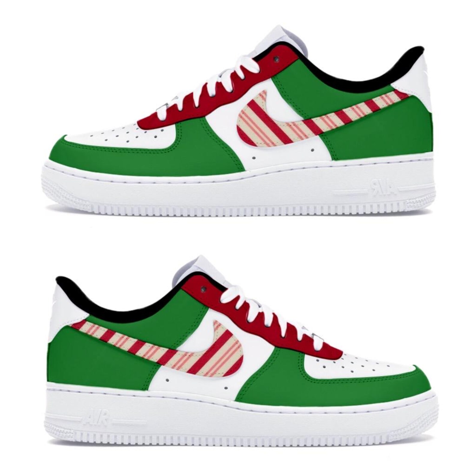 Custom Christmas AF1, Hand Painted Christmas Sneakers, Custom Shoes ...