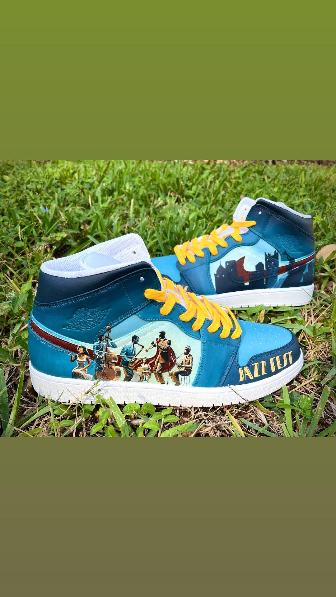 Custom Painted Jordan 1 Mid, Custom Jordans, Custom Painted Portrait ...