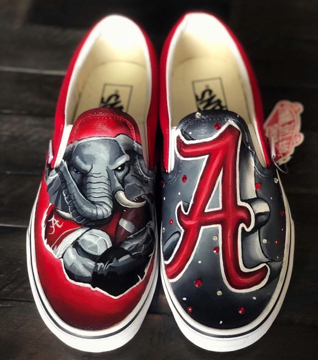Custom Painted Alabama Shoes, Football Shoes, Custom Sports Shoes, Roll ...