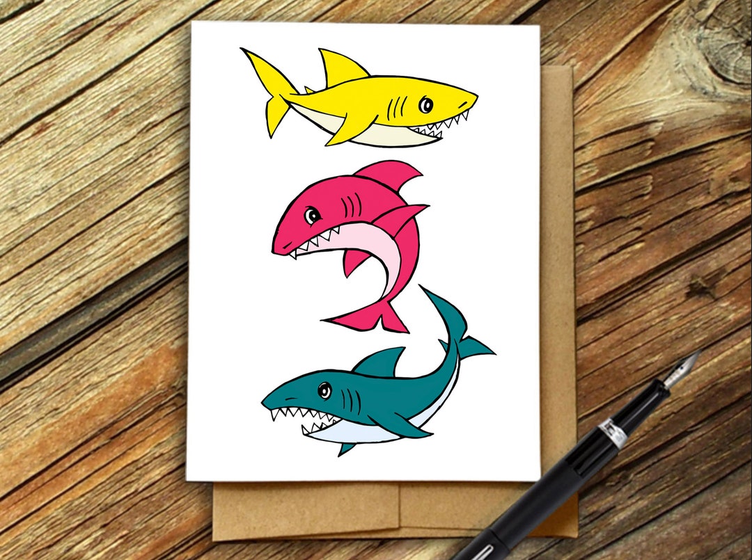 Baby Shark Card, Shark Card - Etsy