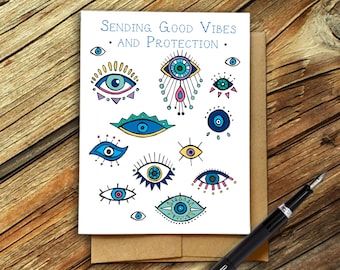 Evil Eye Good Luck Greeting Card | Etsy
