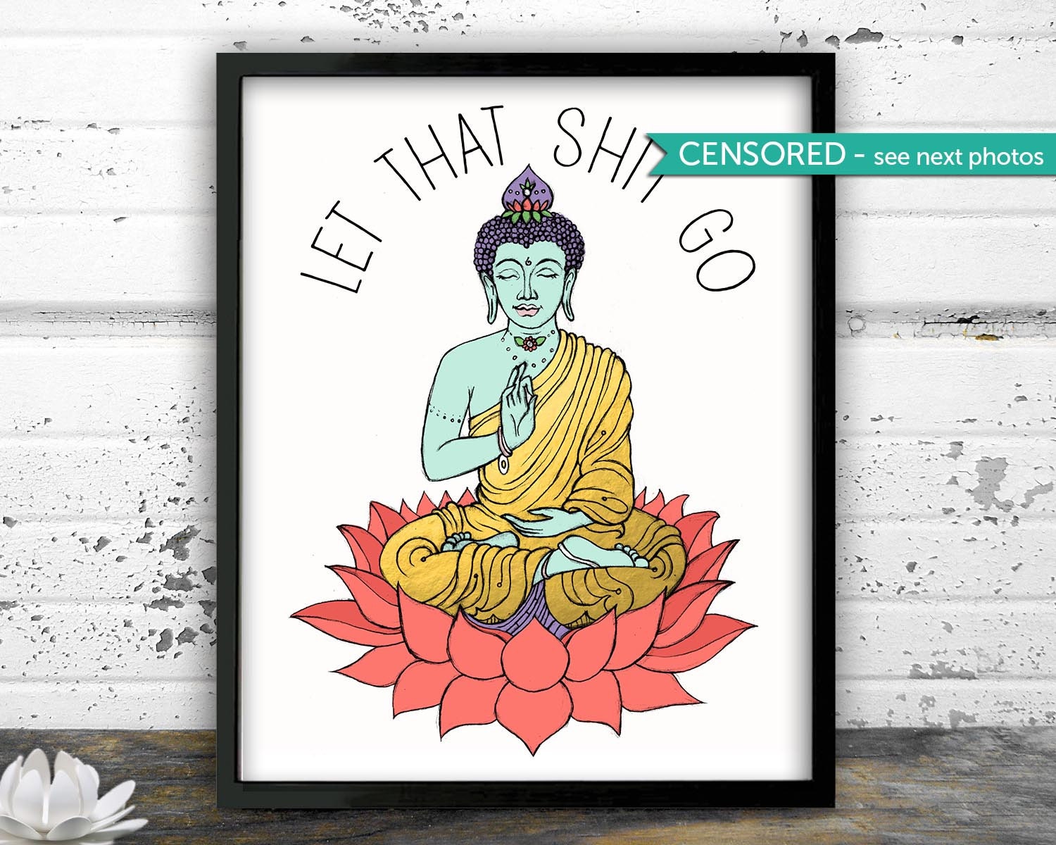 Let That Shit Go Yoga Poster Bathroom Decor Let That Shit | Etsy