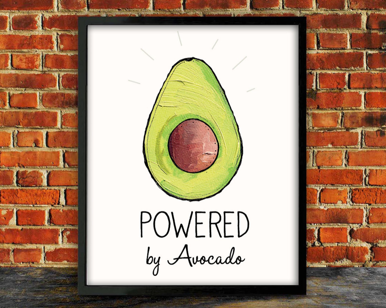 Powered by Avocado, Avocado, Kitchen Art, Kitchen Decor, Pun ...