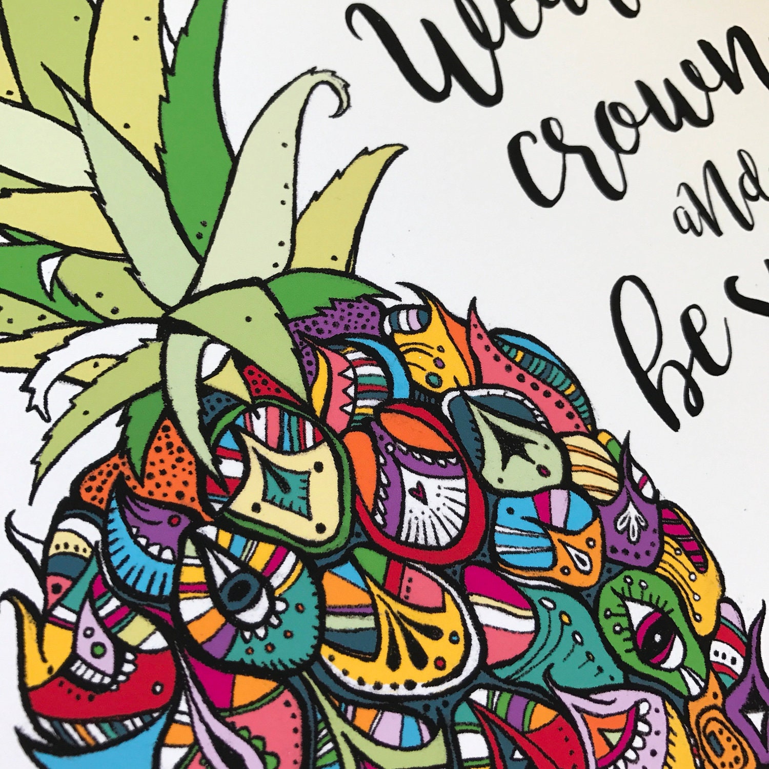 Kitchen Art Be a Pineapple Stand Tall Wear a Crown and Be | Etsy