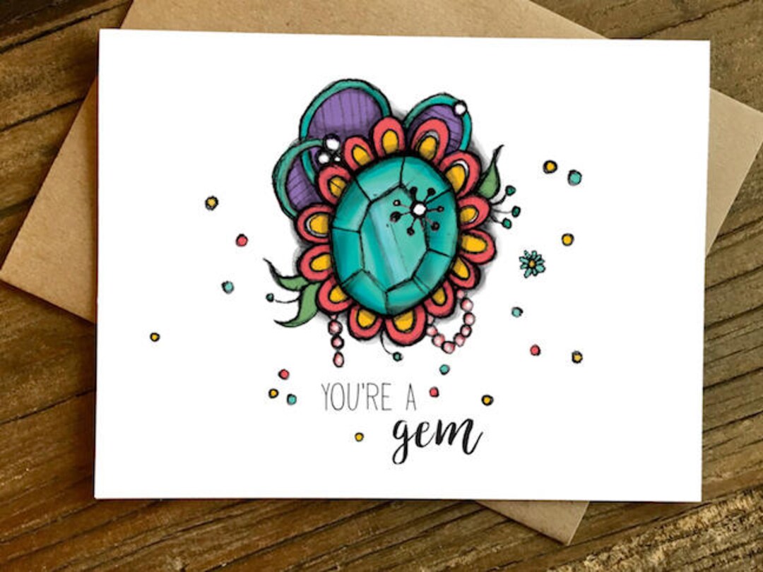 Best Friend Card, A True Friend, You're a Gem Card - Etsy