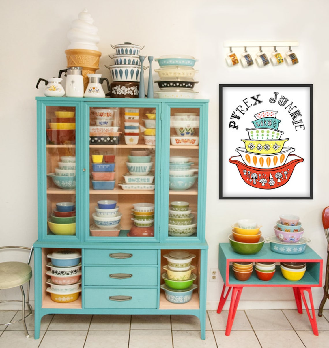 Pyrex Junkie I Love Pyrex Kitchen Decor Pyrex Bowl Display - Etsy